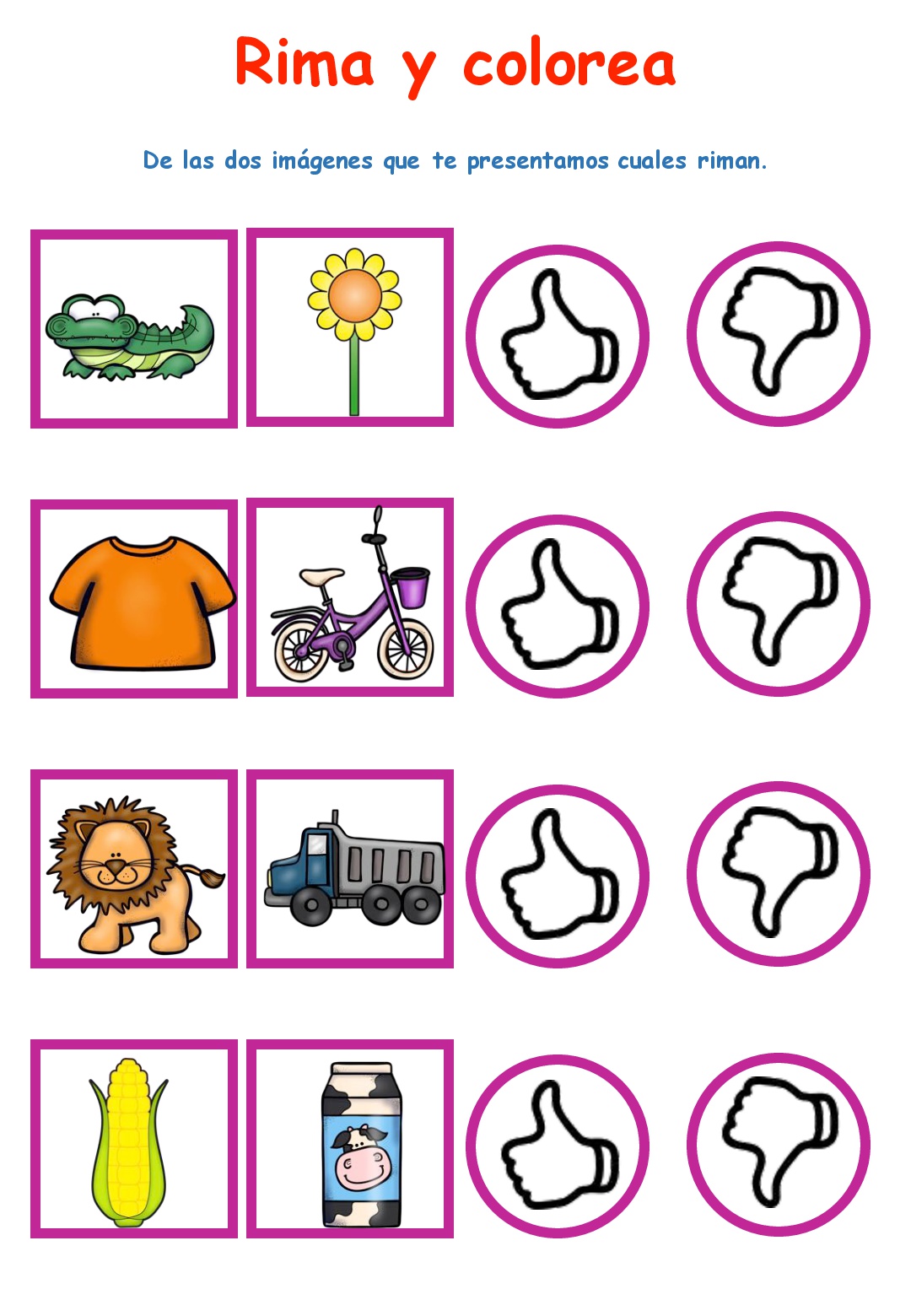 RECURSOS Y ACTIVIDADES PARA EDUCACIÓN INFANTIL: PALABRAS QUE RIMAN