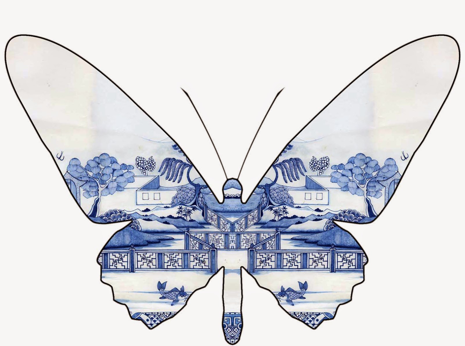 Brendan Burns Art: Willow Pattern Butterflies 1