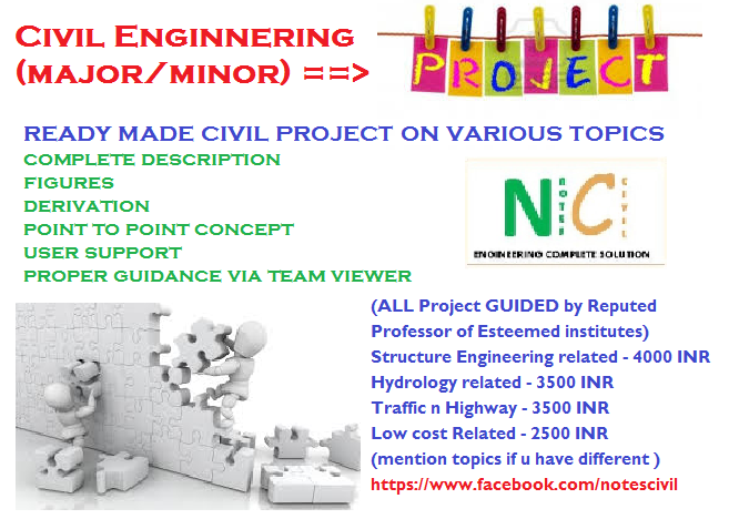 CIVIL ENGINEERING Major / Minor project for 7th/8th sem ( final year ...