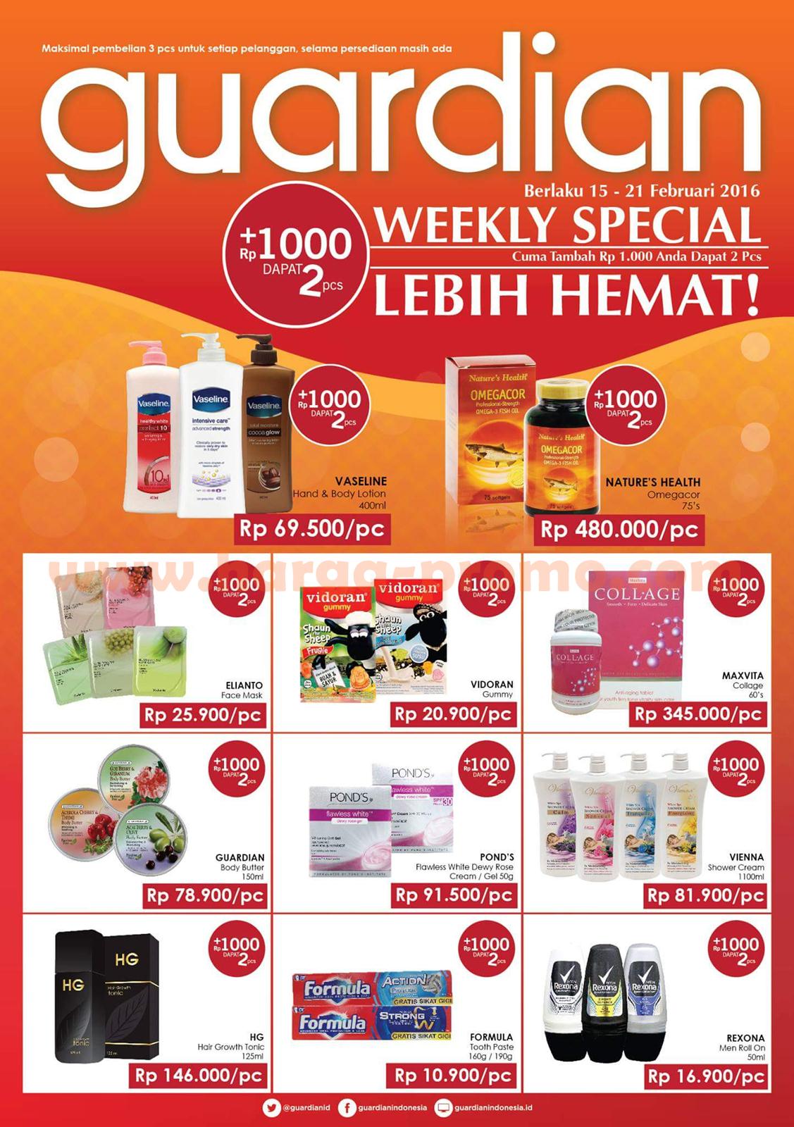 Katalog Promo GUARDIAN Weekly Specials Periode 15 - 21 Februari 2016