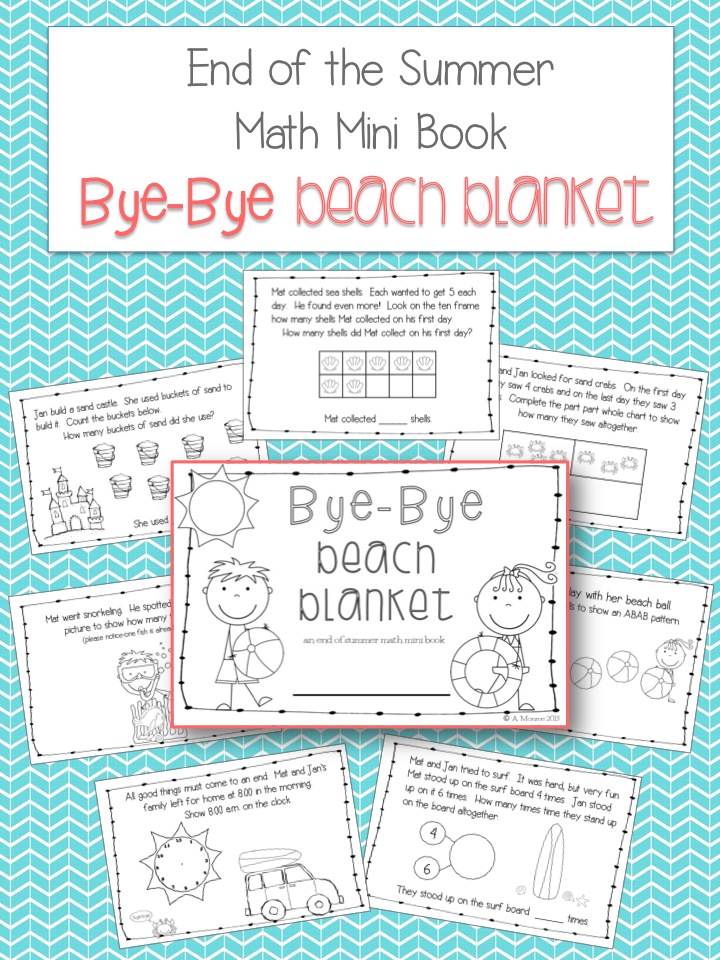 School Is a Happy Place: Bye-Bye Beach Blanket: A Math Mini Book Freebie