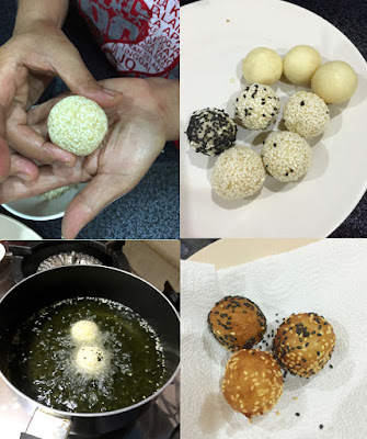 Coco's Sweet Tooth ......The Furry Bakers: 木薯椰丝煎堆 Fried Tapioca Balls ...