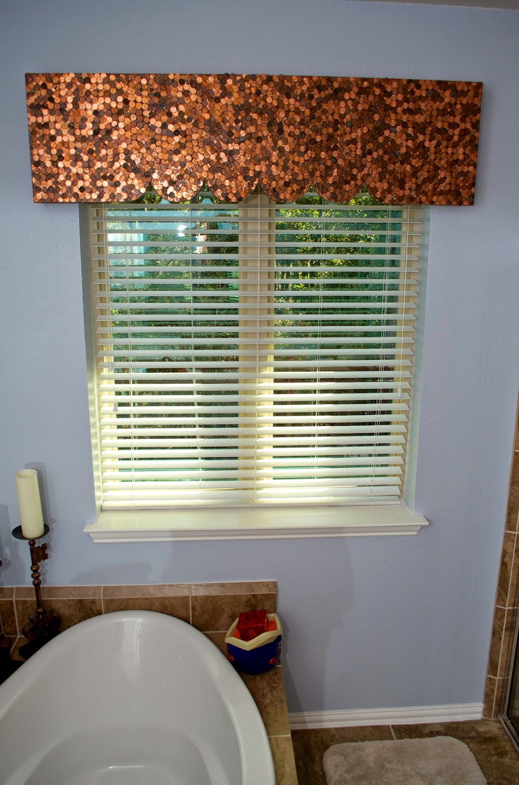 Crazy Cozads: DIY Penny Cornice Board Window Treatment