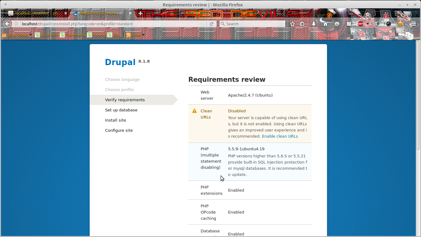 Instalasi Drupal Di Localhost Pada Linux Mint