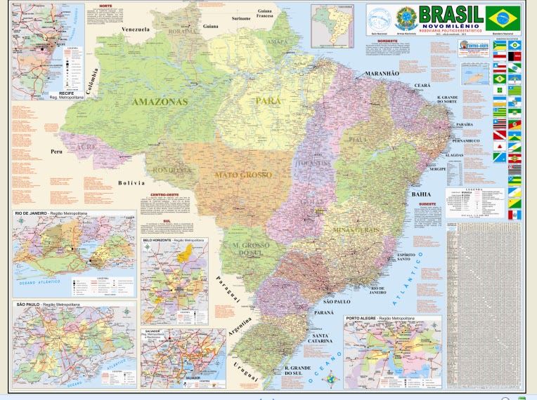 Editora Centro Oeste: Mapa do Brasil Politico Rodoviário