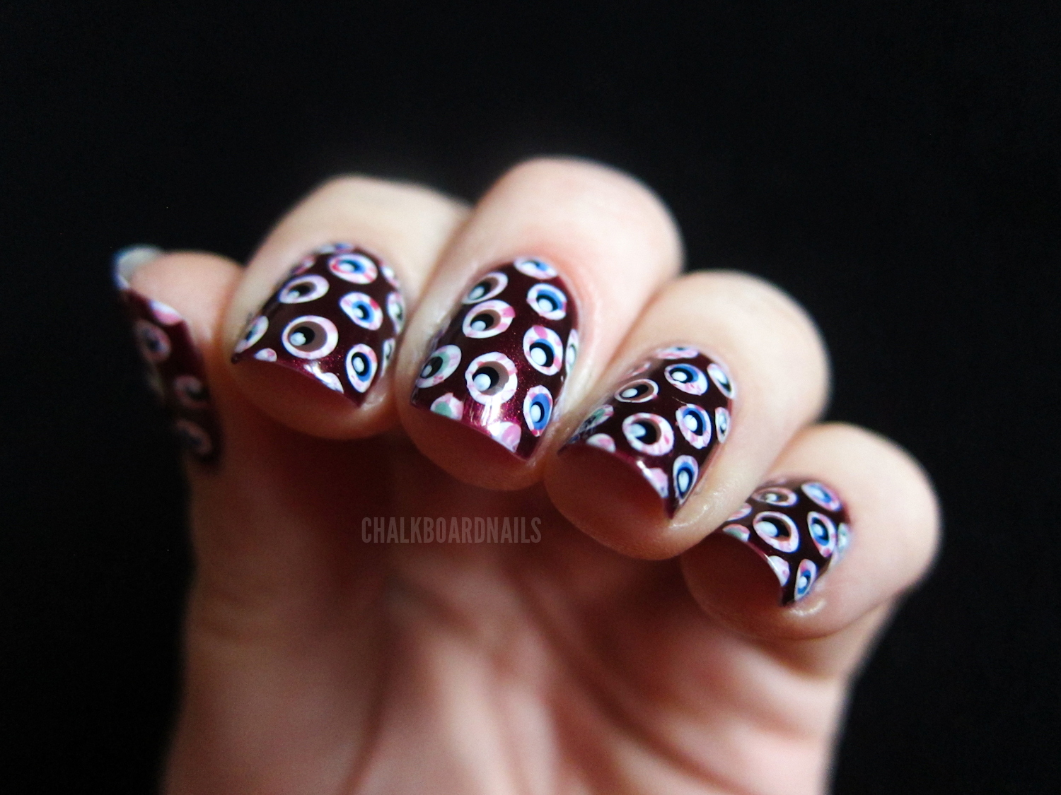 Eyeball Pattern Nails (+ Tutorial) | Chalkboard Nails | Phoenix ...