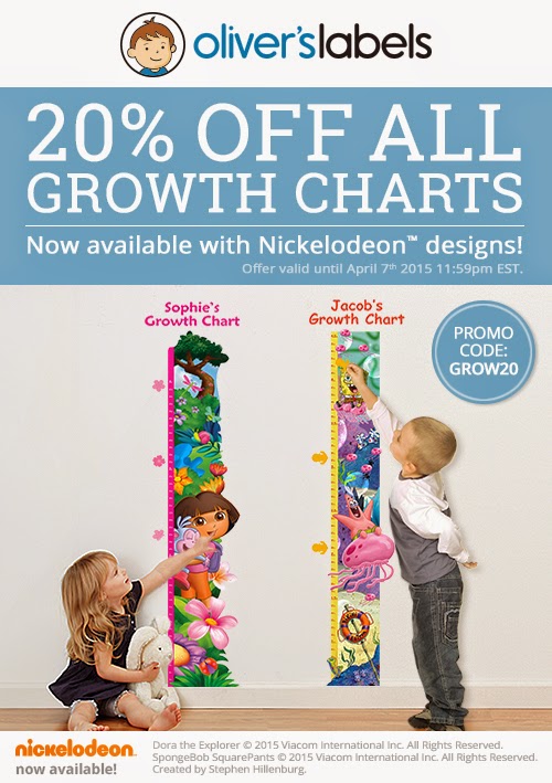 Oliver's Labels: NEW Nickelodeon Growth Charts Now Available! {+ 20% off!}