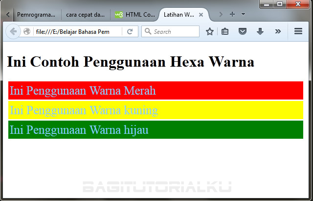 Belajar CSS : Mengenal Warna Yang Digunakan Dalam CSS Dan Cara ...