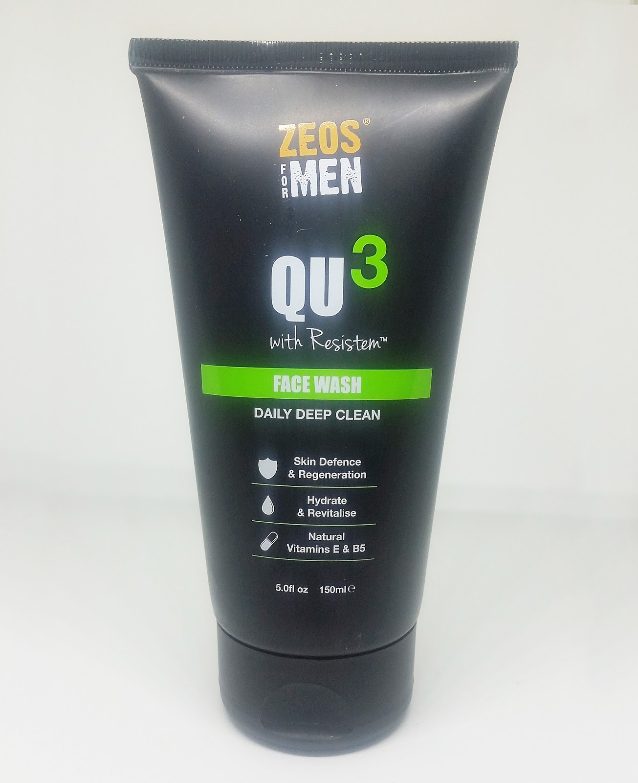 ZEOS For Men QU3 Expert Defence Skin Care Range.