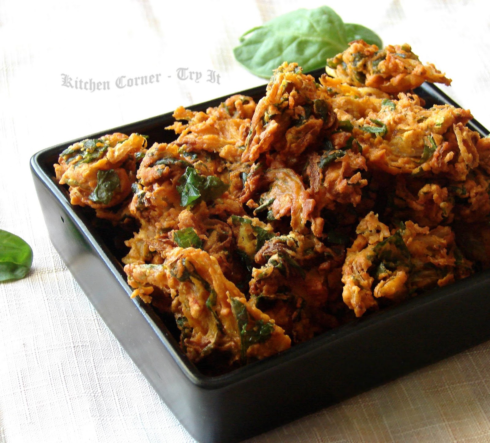 Spinach Onion Pakoras