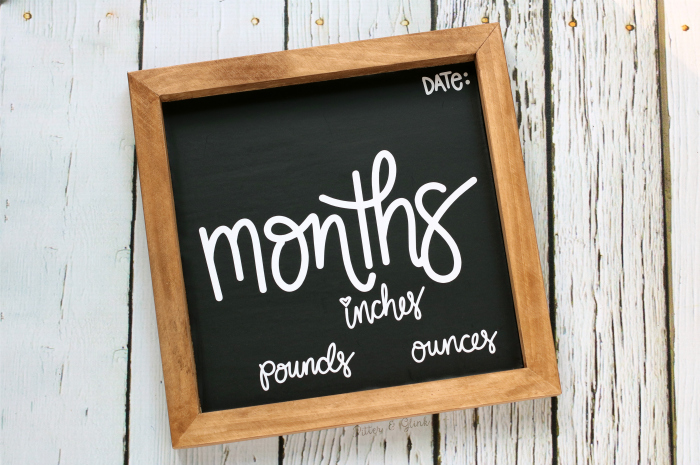 PitterAndGlink: DIY Baby Monthly Chalkboard + Free Cut File