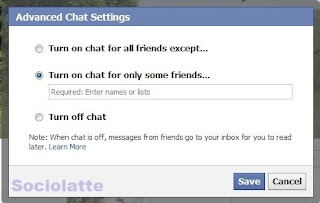 Sociolatte: Facebook Chat: How to chat with only some friends