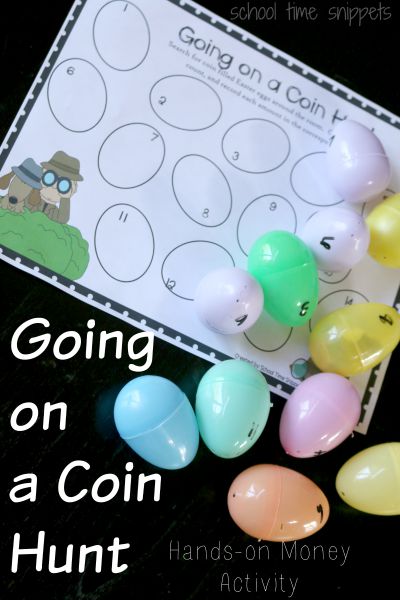 Going on a Coin Hunt Math Activity for Kids | School Time Snippets