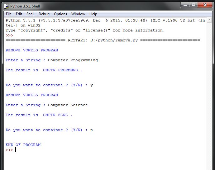 Free Programming Source Codes And Computer Programming Tutorials Remove Vowels In Python