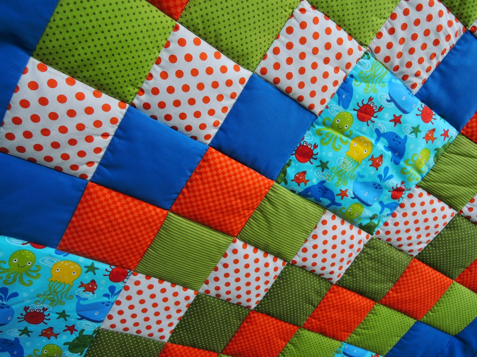 d'Inge: Patchwork - Babydecke für Jan ( Meer & Meerestiere )