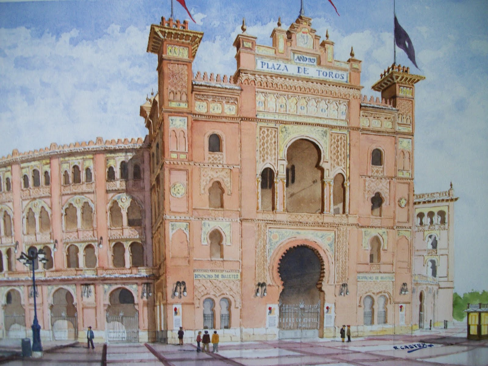 R.CASTEX .MIS ACUARELAS.: PLAZA DE TOROS DE LAS VENTAS.MADRID.
