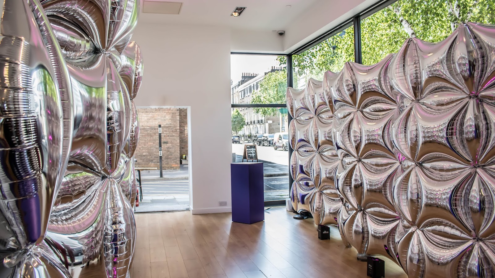 The Very Best Balloon Blog: Silver Balloon Wall Installation
