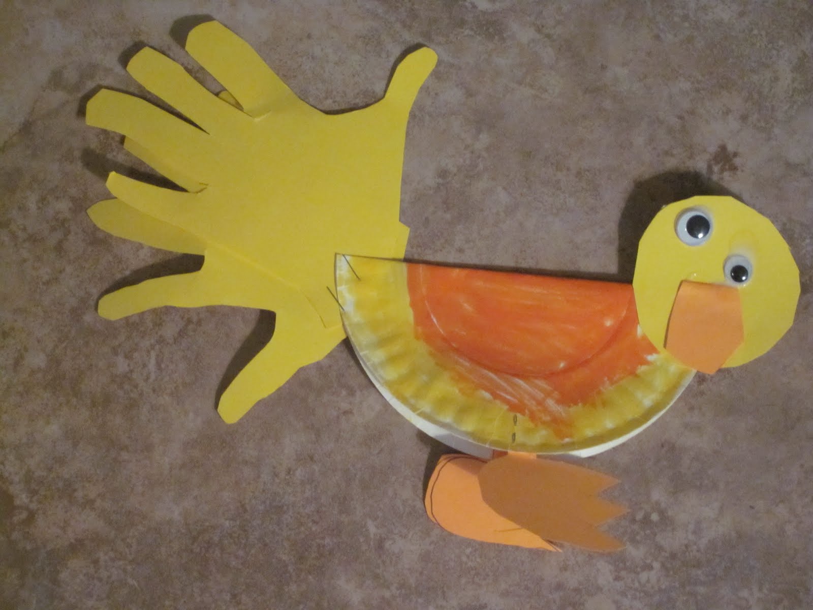 Preschool Learning Ideas: Duck Made From Handprints