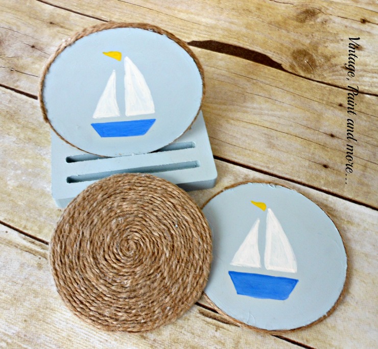 DIY Nautical Coasters | Vintage, Paint and more...