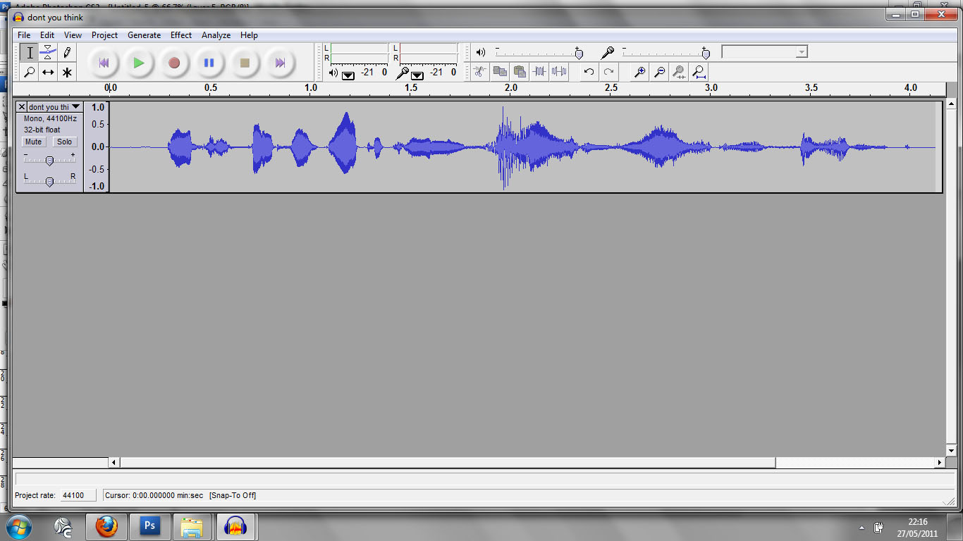 Victoria's interactive media experience: audacity screenshots