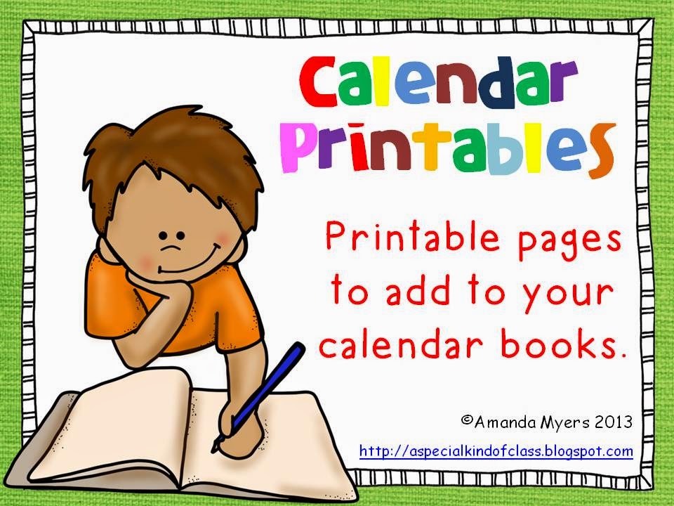 A special kind of class: Calendar Freebie