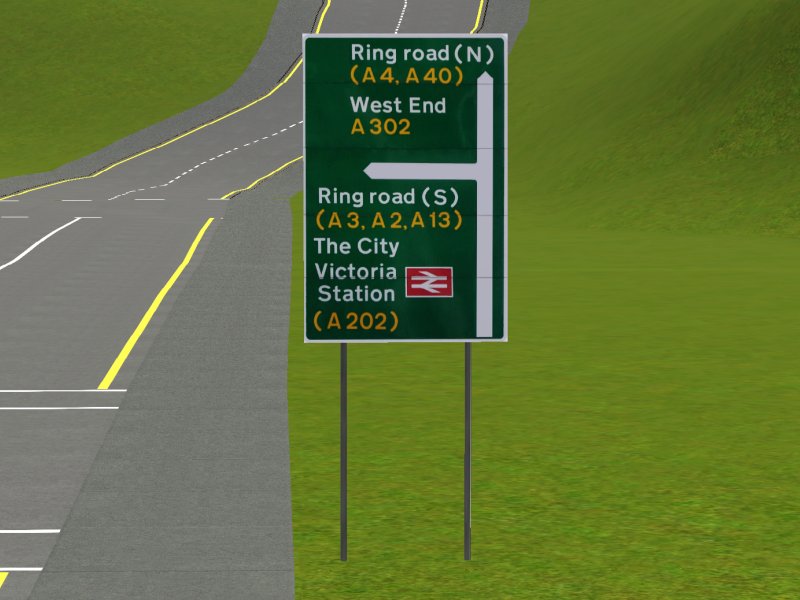 Simming in Magnificent Style: London Ring road traffic sign for CAW