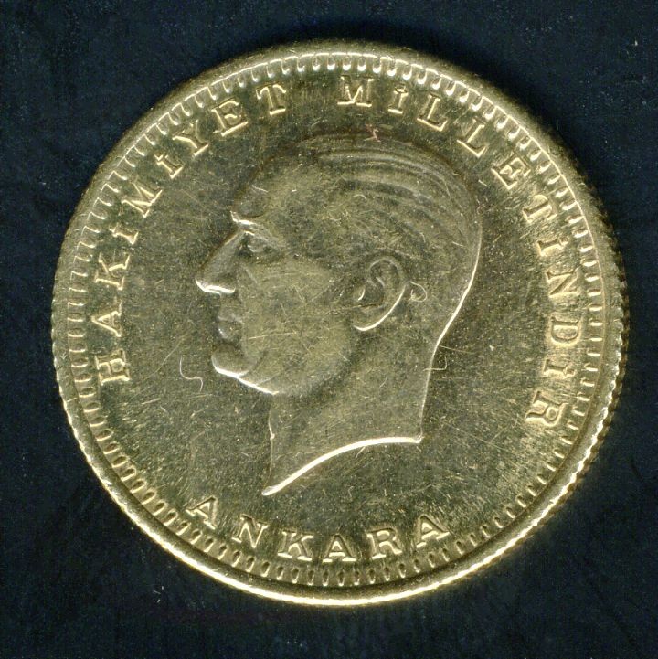 Turkish Gold Coins 100 Kurush Kemal Ataturk Gold Coin, 1923/47.|World ...