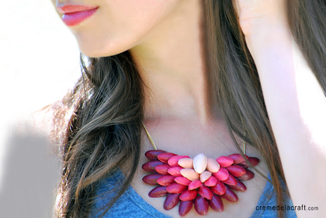 DIY: Ombrè Necklace From Pistachio Shells