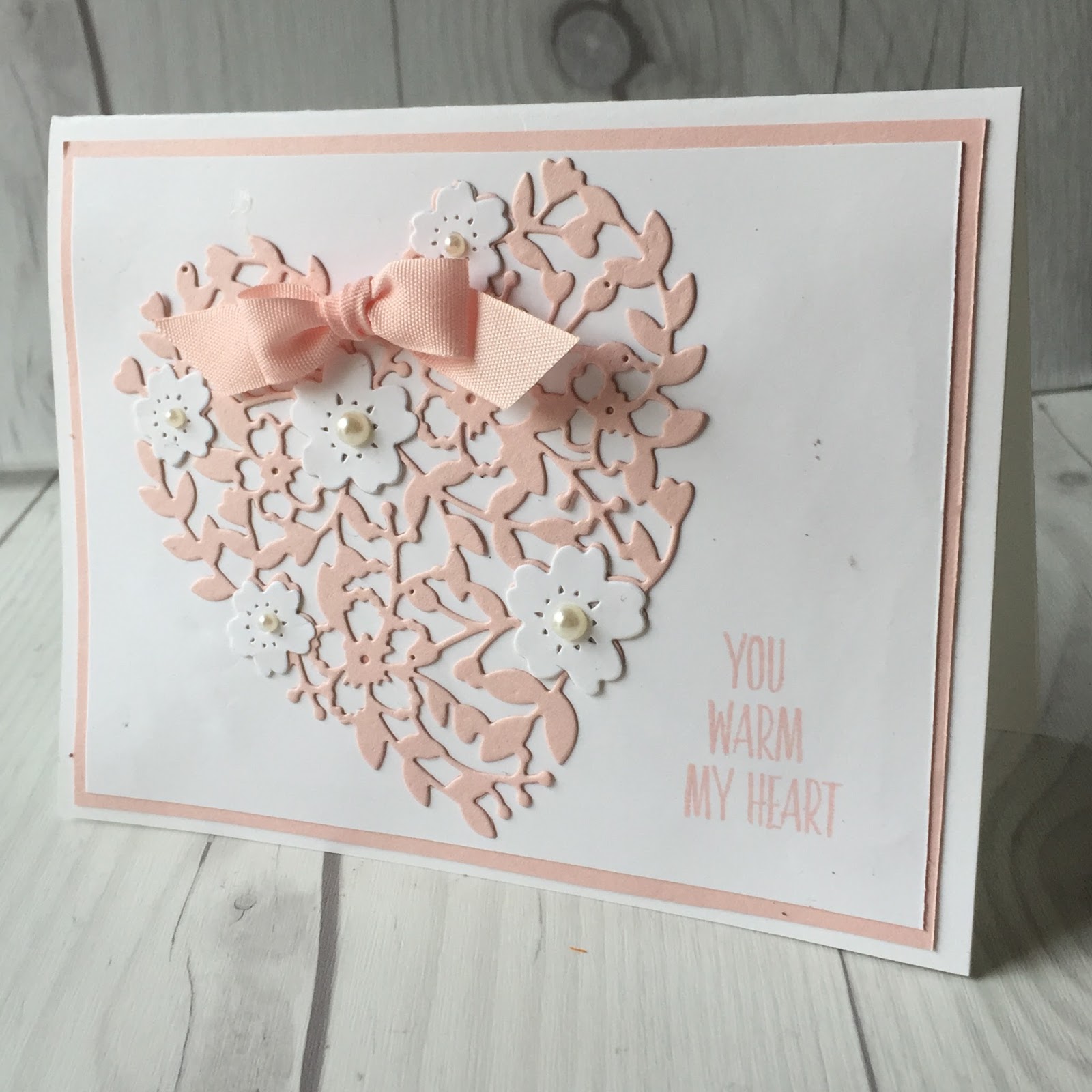 Powder Pink Bloomin' Heart Die is perfect for Valentine's cards ...