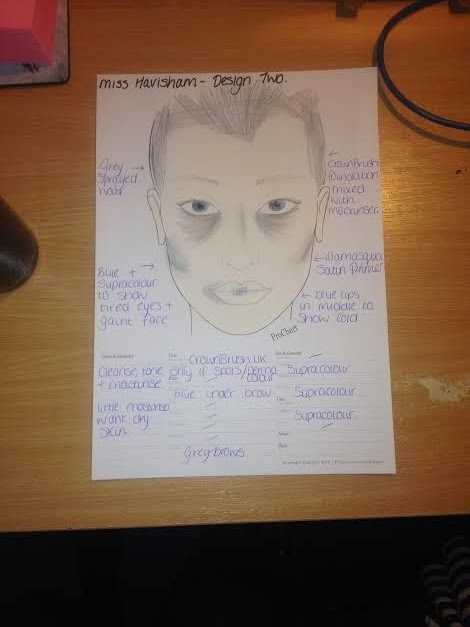 Level 4 Make up in Motion - Blinky Beauty: Miss Havisham Face Chart Two