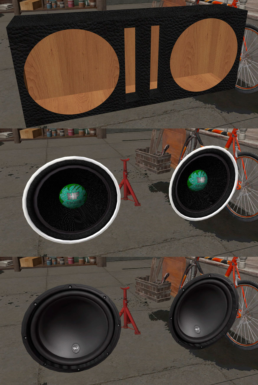 Caixa duto quadrado e subwoofers (6 peças) - Tuning Mod Parts - Peças ...