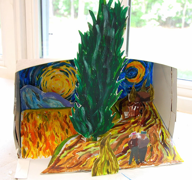 The New Hope Art Gallery: Middle School Art: 3-D Master Paintings
