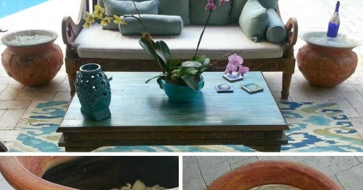 DIY Planter Pot Side Table Ideas with Seashell
