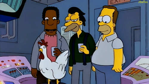 Simpson gif: Homero y la gallina