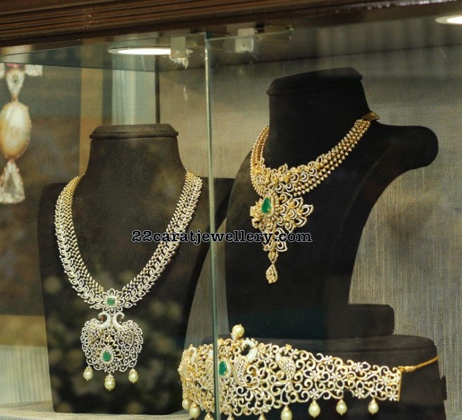 Diamond Long Chain Vaddanam - Jewellery Designs