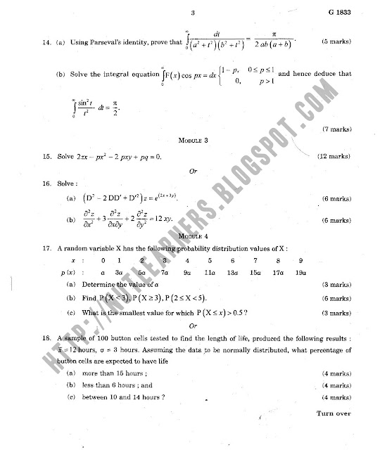 Engineering Mathematics III - MG University Question Paper | Nut Learners