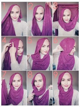 Tutorial Jilbab Pashmina Segi Empat