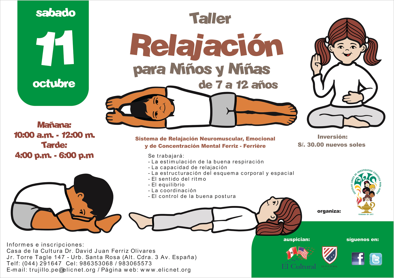 Taller De Relajación Para Niños Y Niñas ~ Agenda
