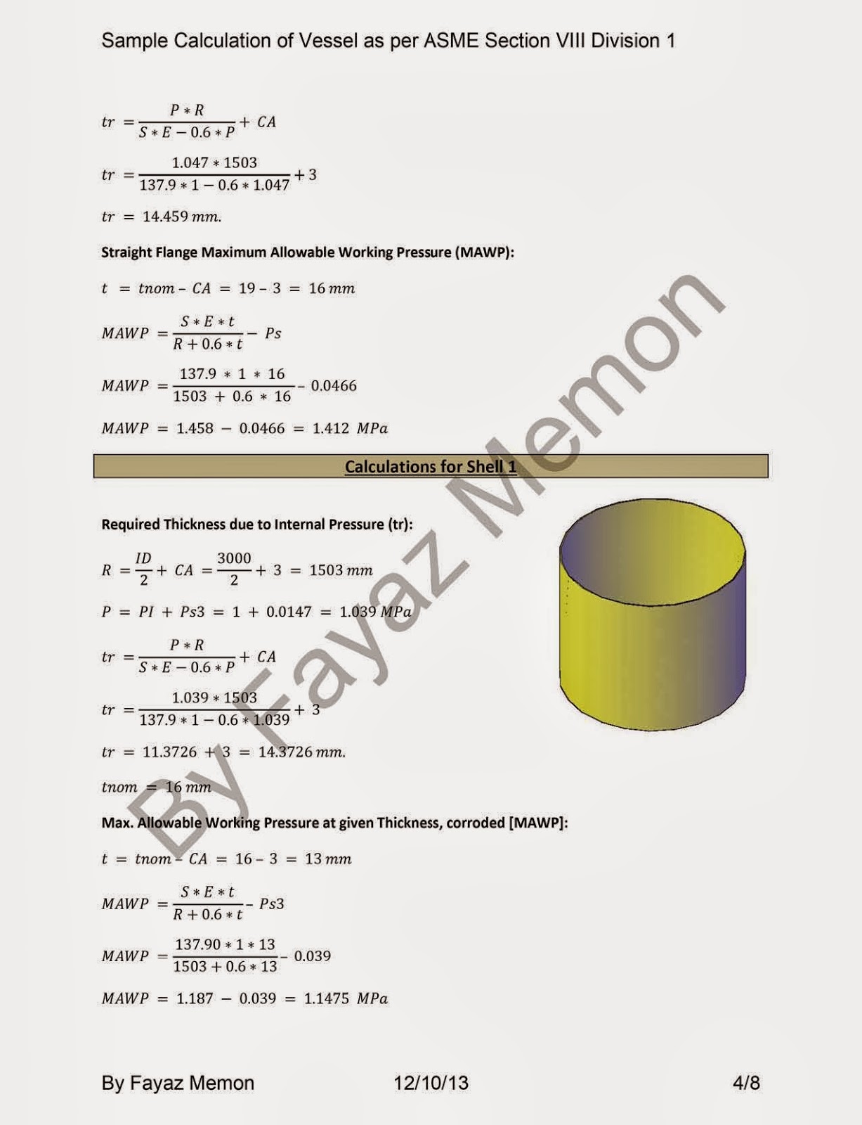 Engineering Calculations: Sample Calculations for Pressure Vessel ...
