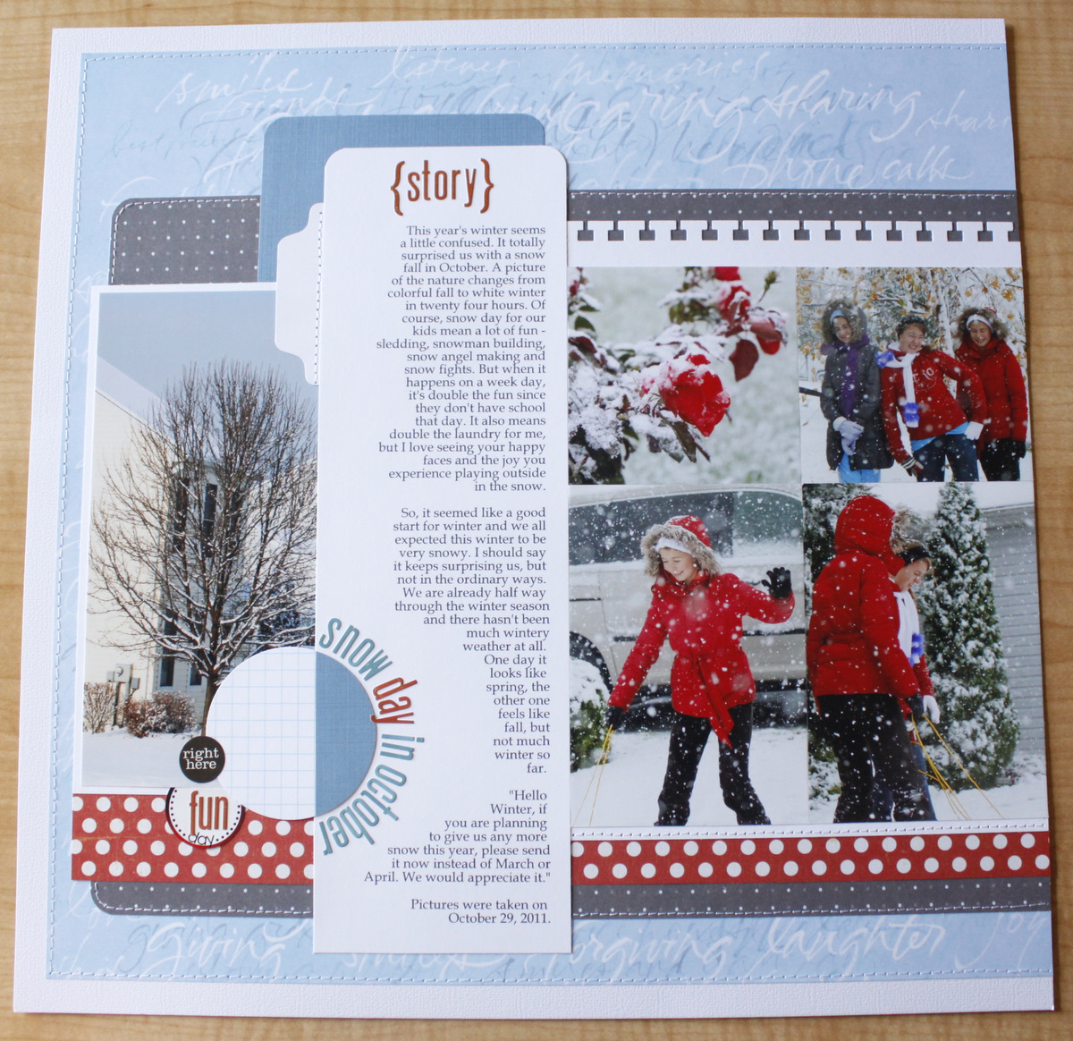 My creative corner: Winter layout!