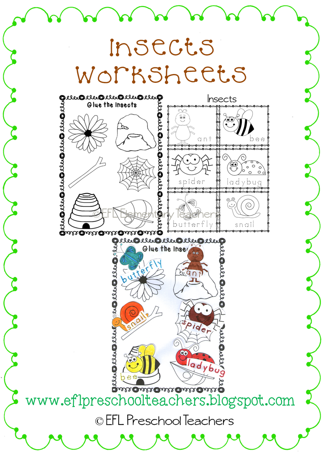 ESL/EFL Preschool Teachers: Insects - Bugs for Preschool ELA
