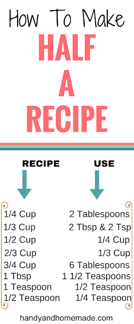 How To Make Half Of A Recipe | Handy & Homemade