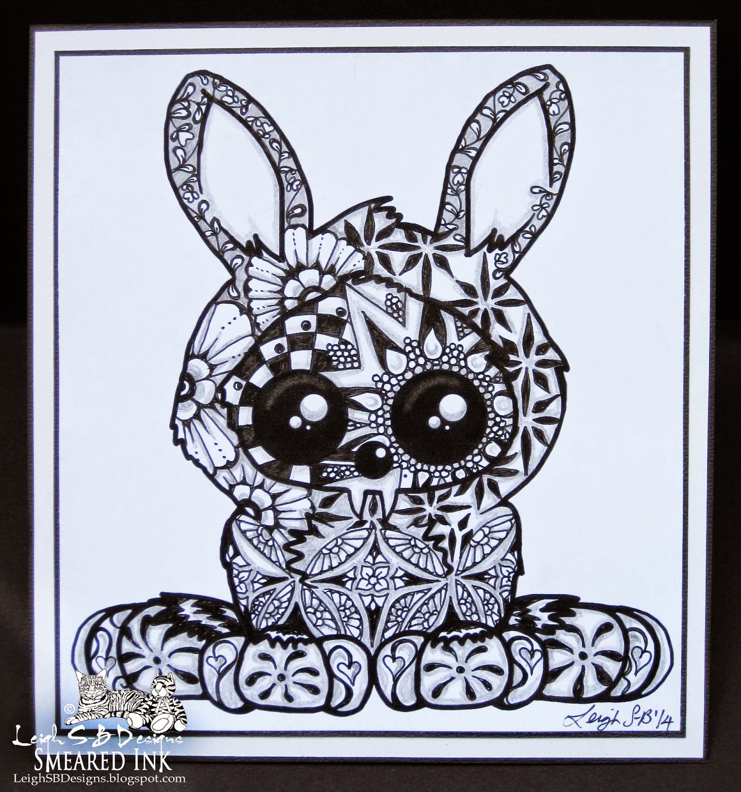 LeighSBDesigns: "Hoppy Easter" Zentangle Vampire Bunny #2