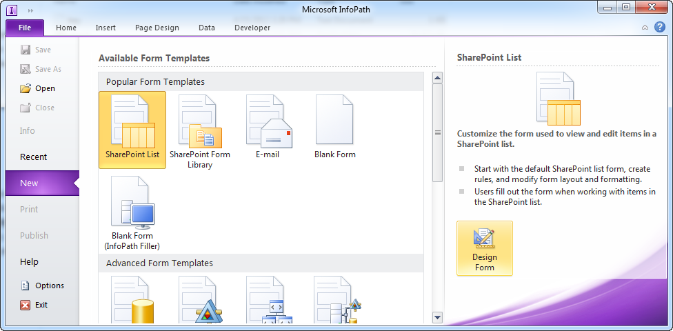 Infopath Form in Sharepoint 2010 and Infopath Designer ~ MICROSOFT ...