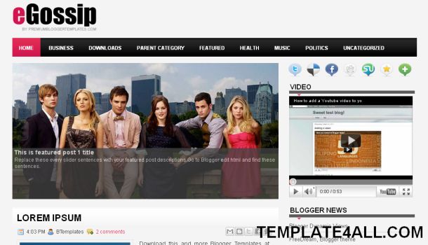All Free Premium Wordpress Themes: Free Blogger Gossip Celebrity Layout ...