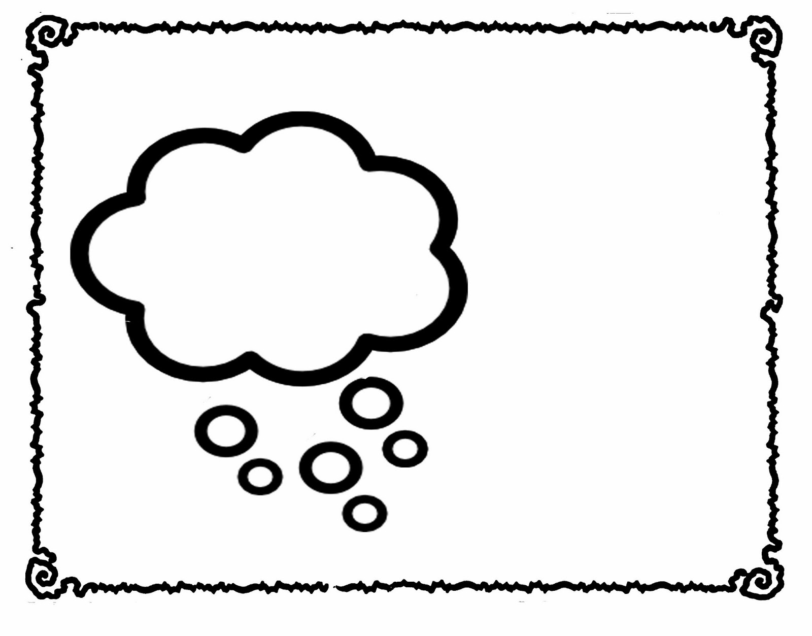 Piešiniai ir darbeliai: Spalvinimo paveikslėlis - Vienas debesėlis