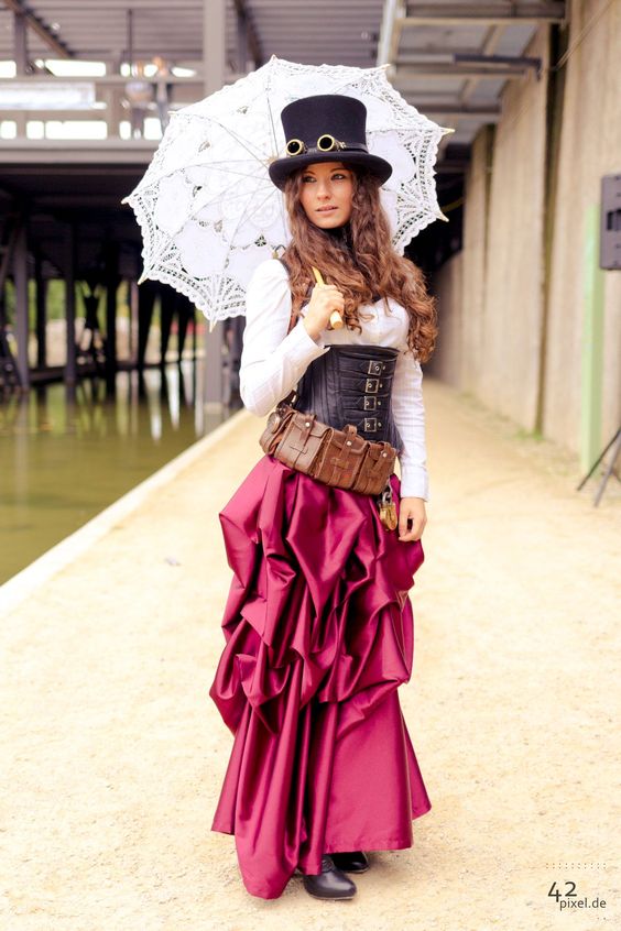 Steampunk Fashion Guide: Steampunk Color Palette: White, Black, and Magenta