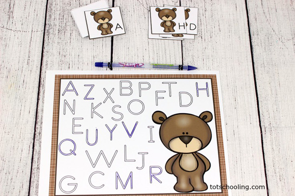 Teddy Bear ABC Match & Trace | Totschooling - Toddler, Preschool ...