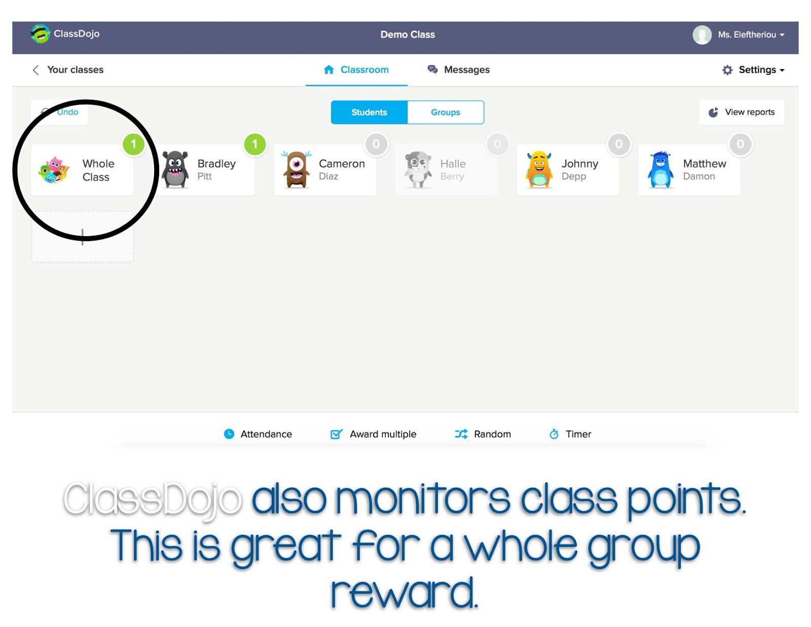 ClassDojo in the Classroom - Today in Second Grade
