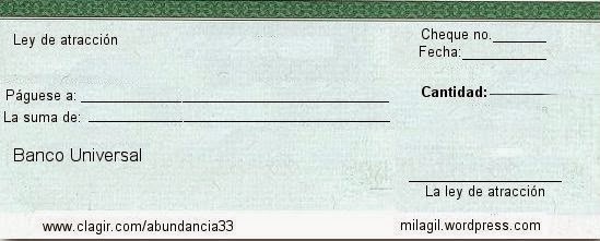 CHEQUE DE LA ABUNDANCIA ( VARIOS MODELOS).
